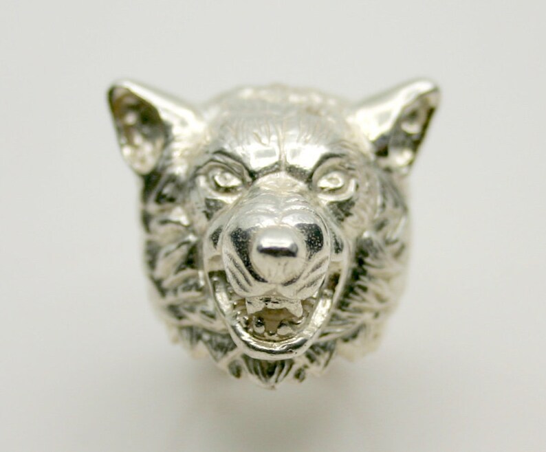 Wolf Ring, Solid Silver Wolf Ring, Lone Wolf Ring, Wolf Biker Ring ...