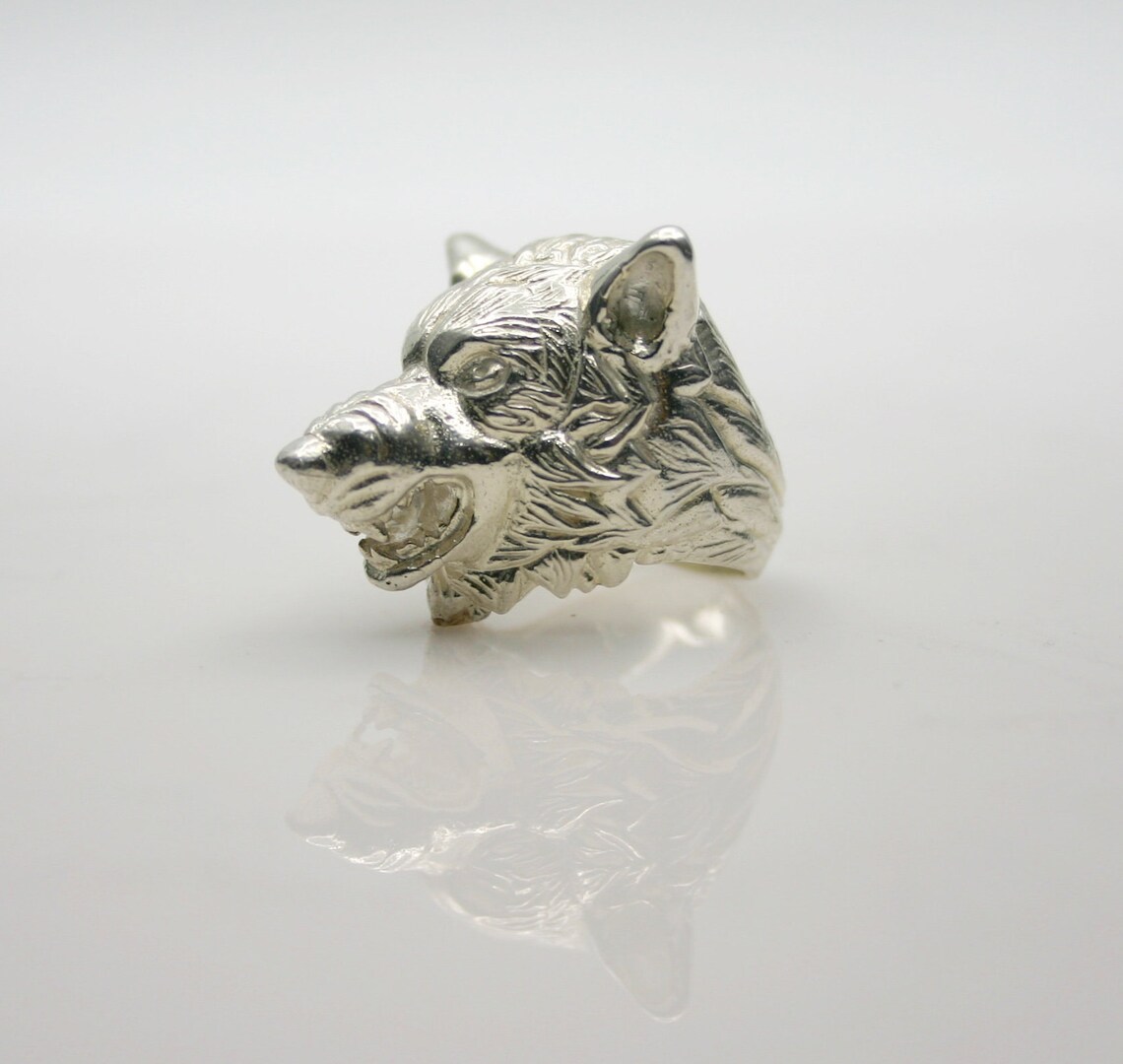 Wolf Ring Solid Silver Wolf Ring Lone Wolf Ring Wolf Biker - Etsy