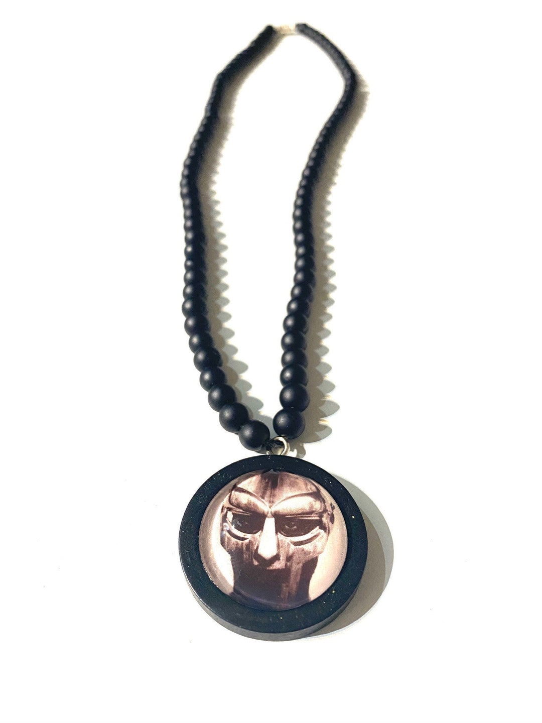 MF Doom Pendant With Beaded Necklace // Gift for Her // Gift for Him ...