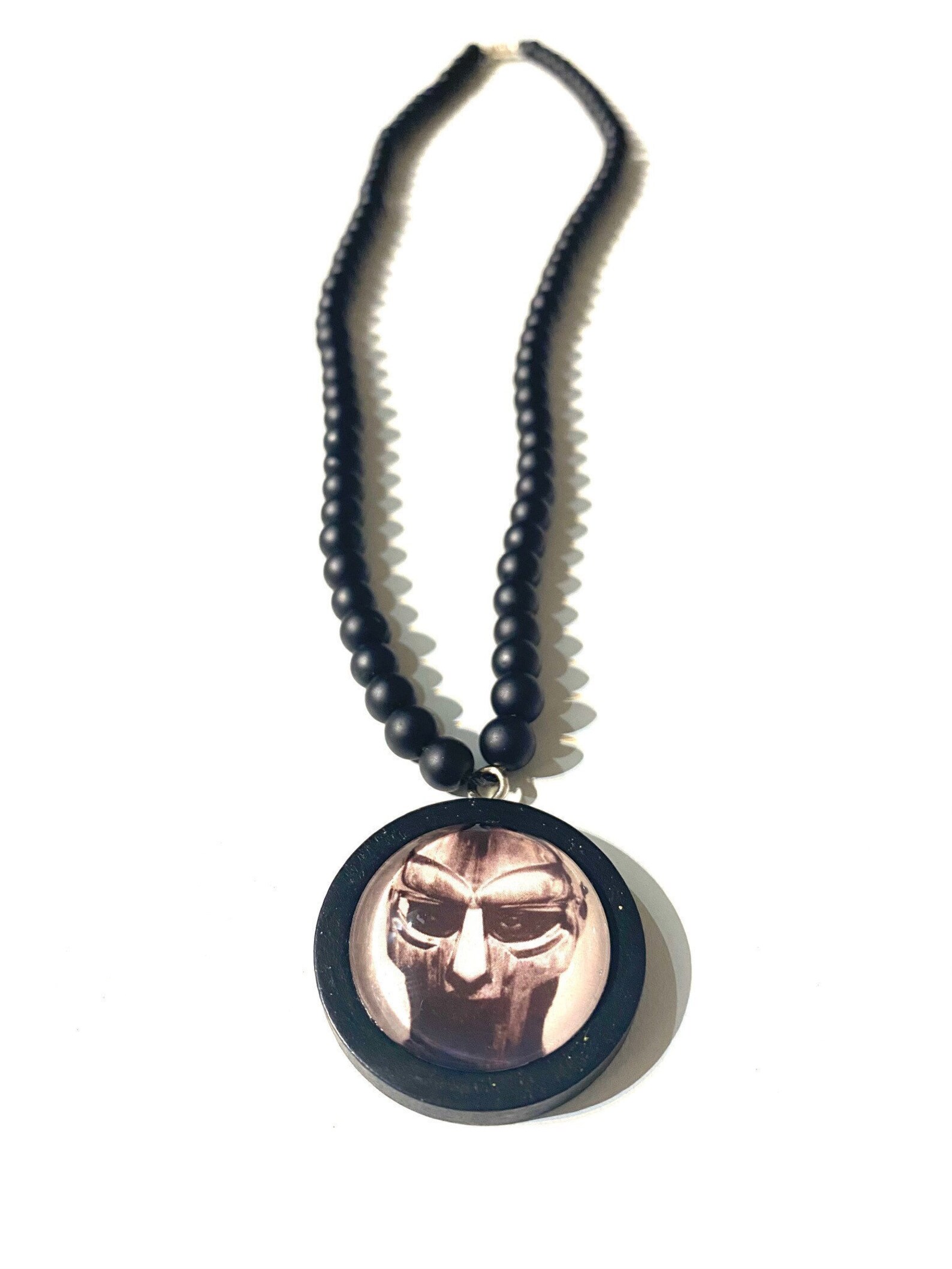 MF Doom Pendant With Beaded Necklace // Gift for Her // Gift for Him ...