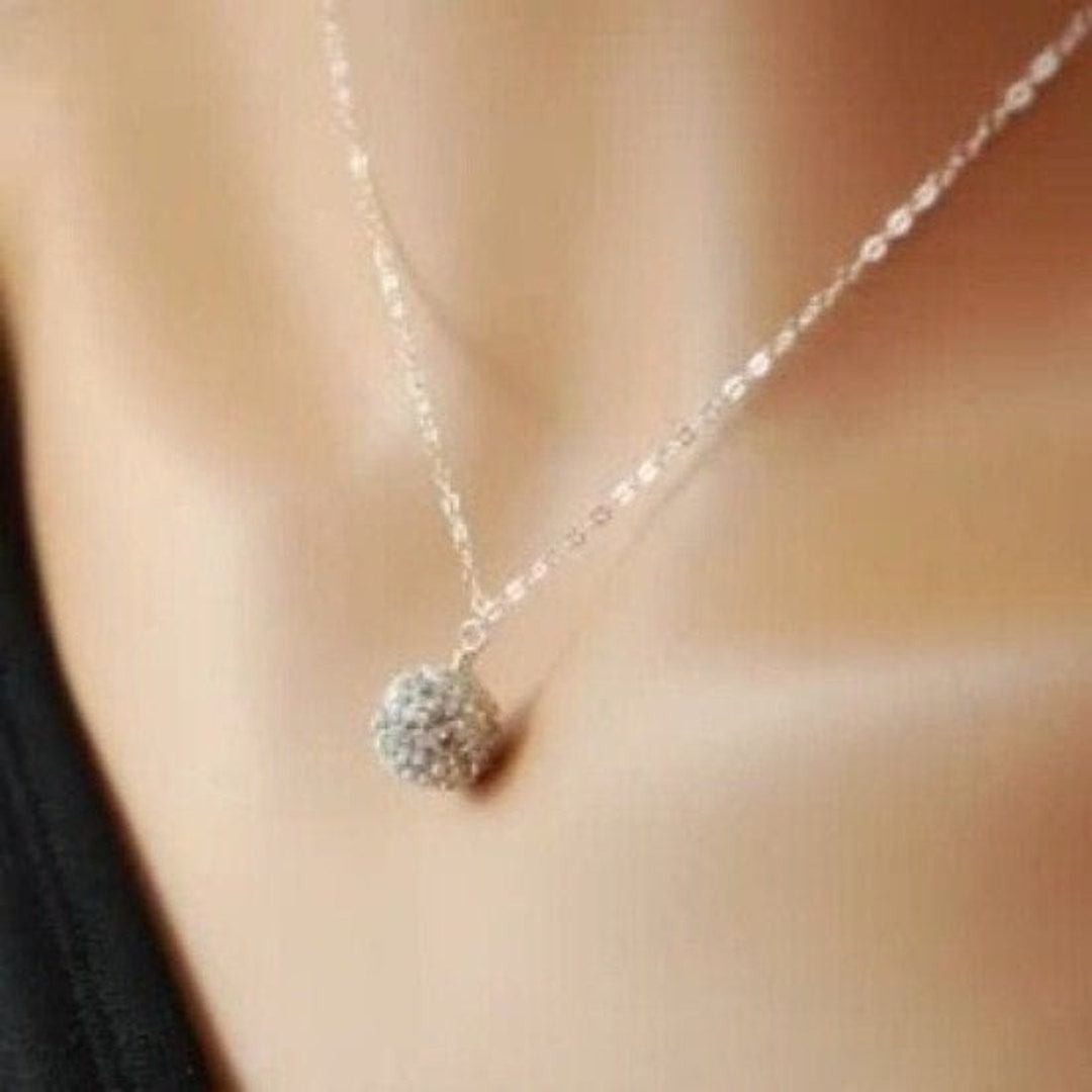 Pave Sterling Silver Twinkling Necklace That Sparkles Day and Night - Etsy