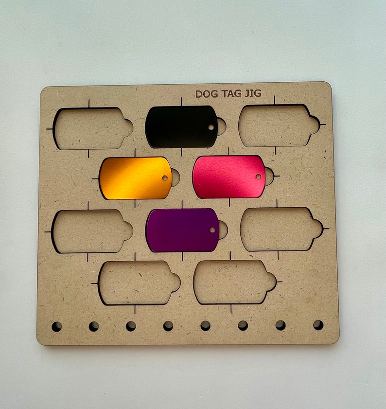 10 Slot Dog Tag Jig for Laser Engraving - Etsy