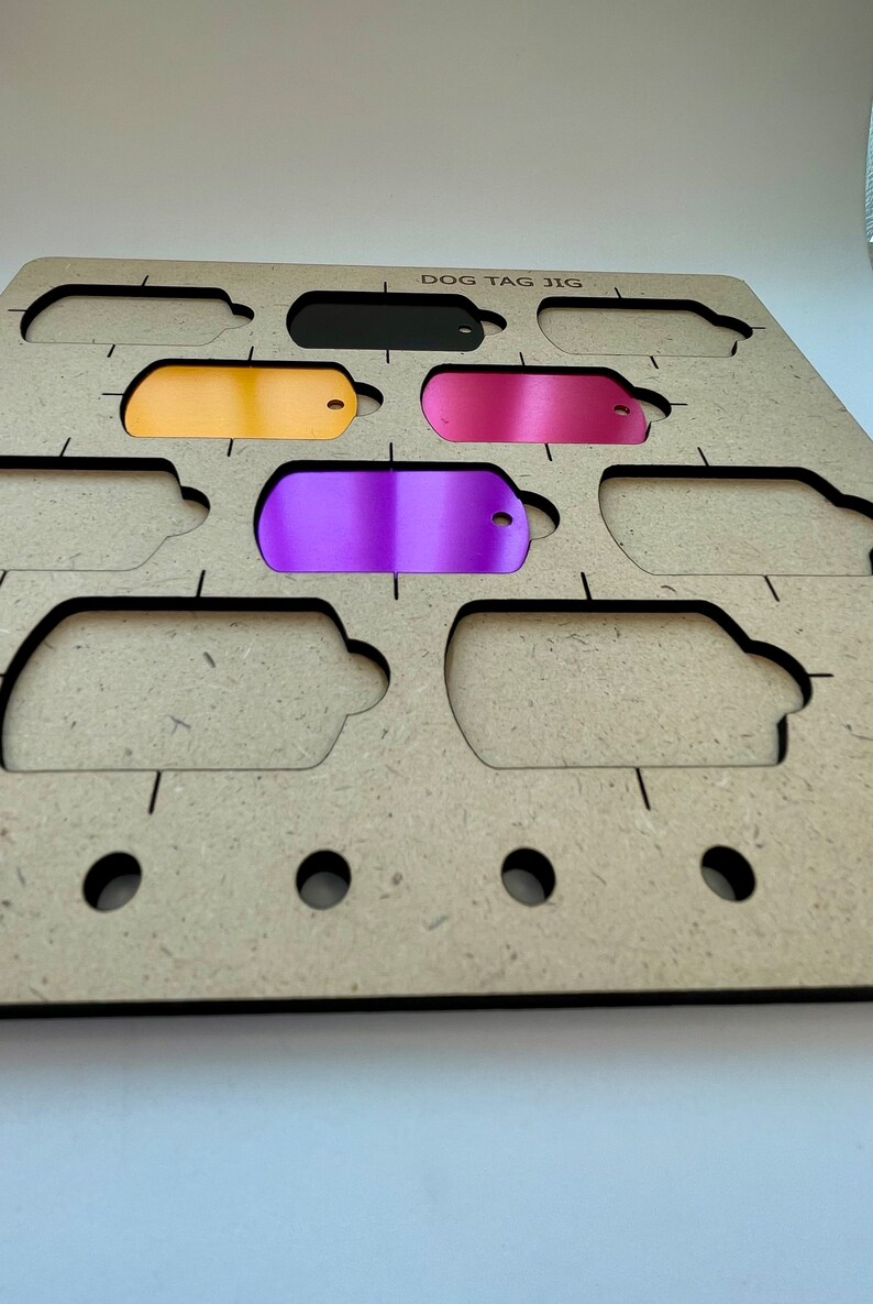 10 Slot Dog Tag Jig for Laser Engraving - Etsy