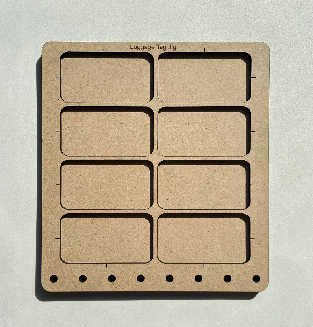 8 Slot Luggage Tag Jig Digital Files Svg, Ai, Dxf and Lbrn2 - Etsy