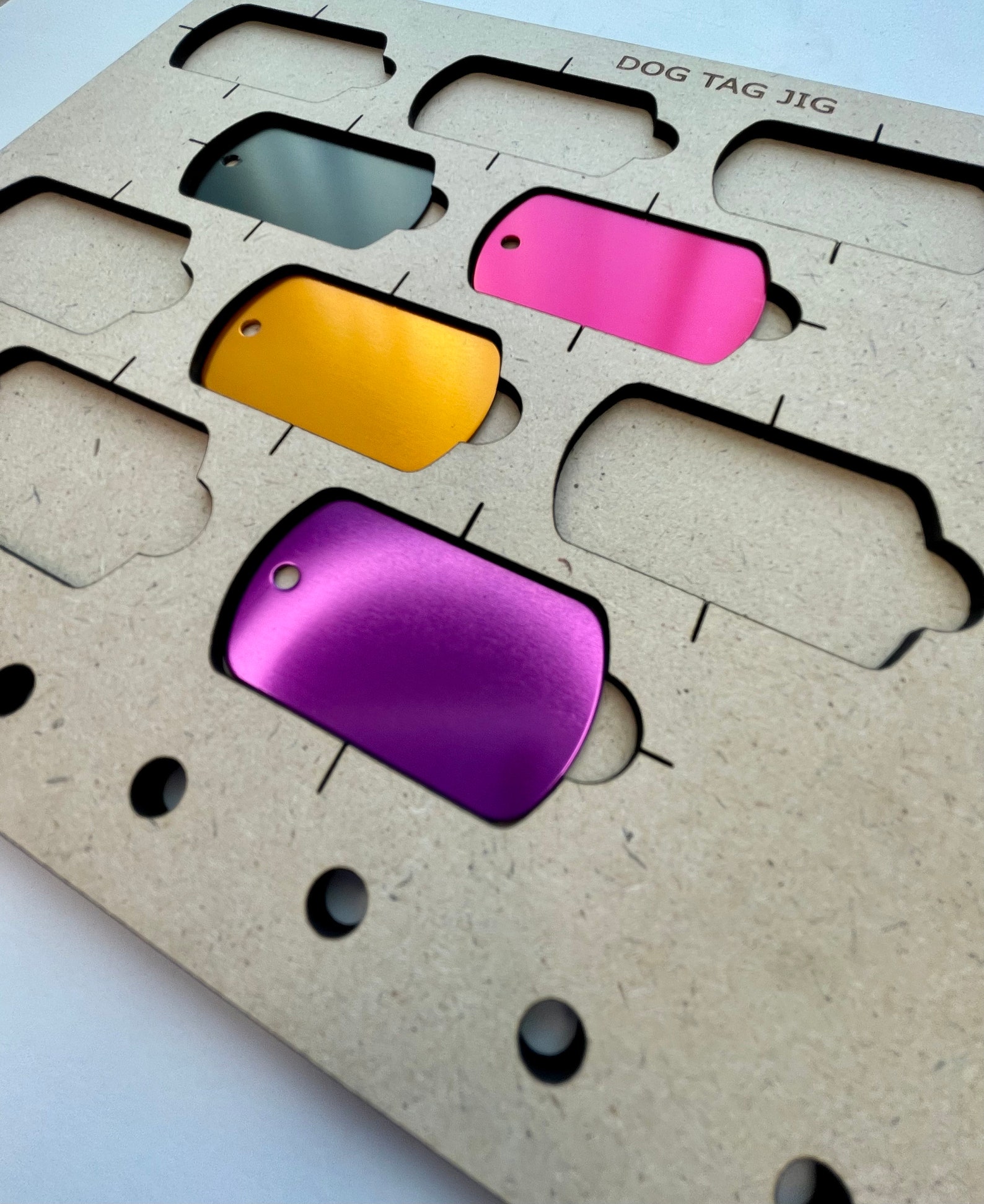 10 Slot Dog Tag Jig for Laser Engraving - Etsy