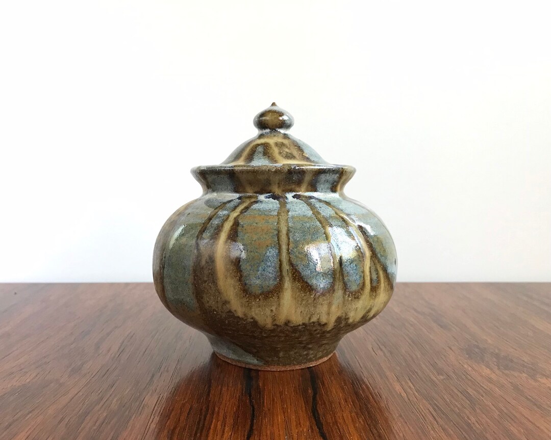 Wayne Chapman Studio Pottery Lidded Jar Mid Century Allied Craftsmen of ...