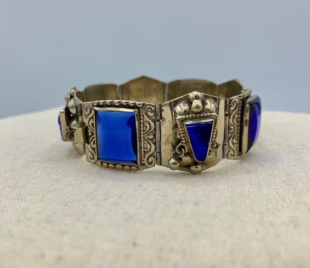 HECHO En Mexico Sterling Silver Cobalt Mayan Warrior Mask - Etsy