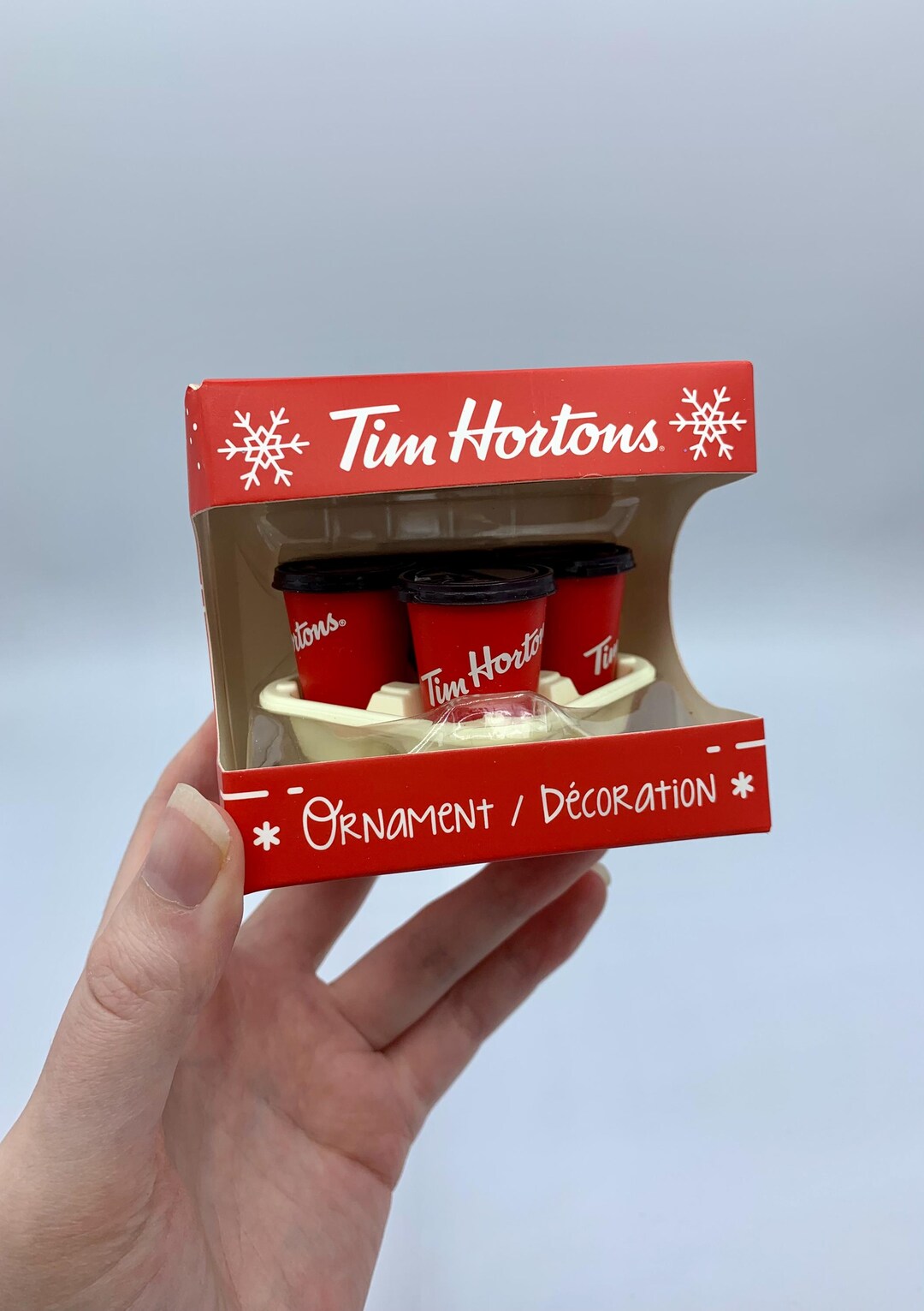 TIM HORTONS 4 Cup Carry-out Tray Holiday Tree Ornament Christmas Gift ...