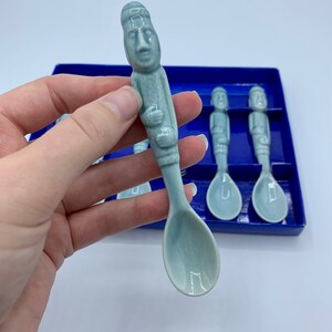 Dol Harubang Porcelain Tea Spoon Set - Korean Ceramics - Jeju-do Cheju ...