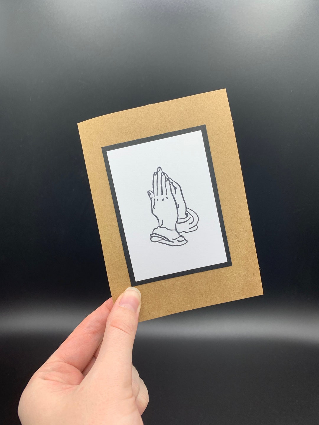 THANK YOU Praying Hands Original Artwork Original Printed Cards ...