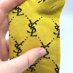 YVES Saint Laurent Socks - Bright Yellow, Gold, and Black - Stretchy ...