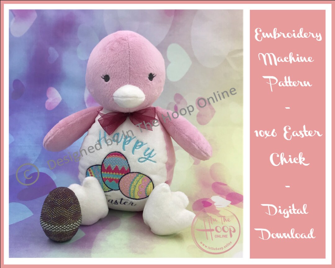 In the Hoop Easter Chick Teddy (10x6) Jointed Teddy Machine Embroidery ...
