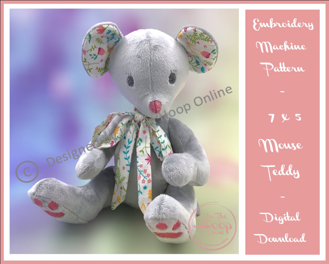ITH in the Hoop Mouse Jointed Teddy 7x5 Machine Embroidery Design - Etsy