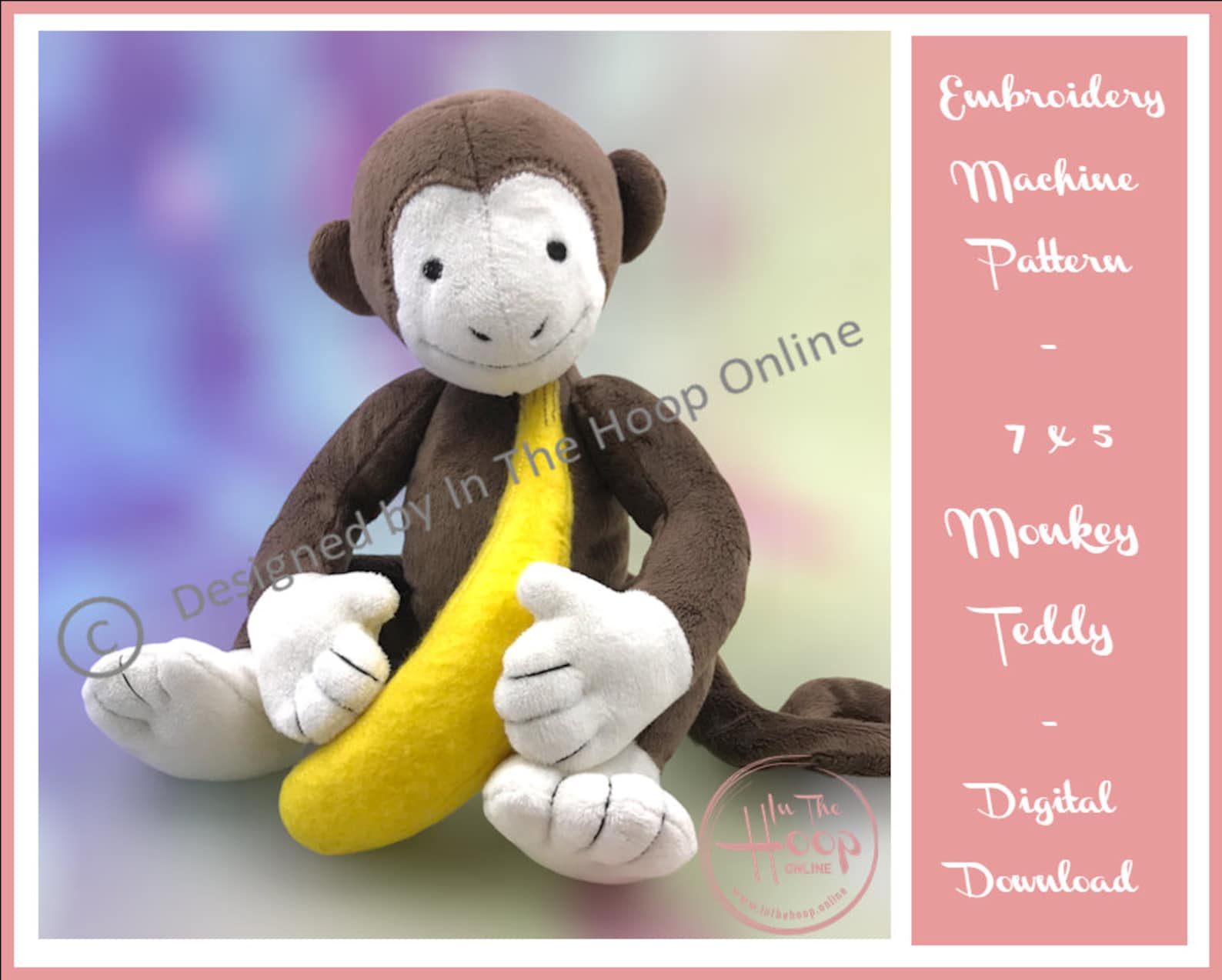 In the Hoop Jointed Monkey Teddy 7x5 ITH in the Hoop - Etsy UK