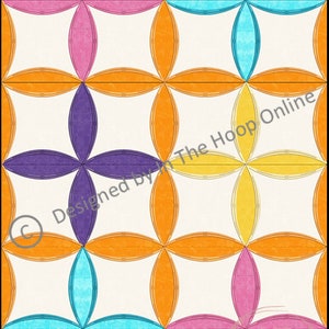 In the Hoop Faux Cathedral Window Quilt Block Machine Embroidery Design ...