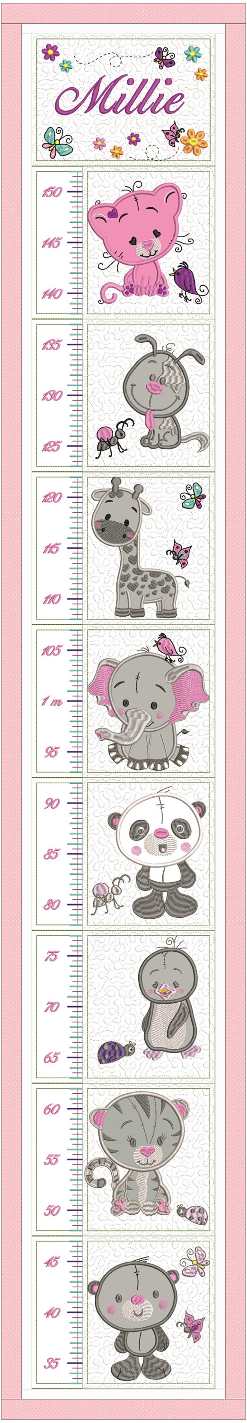 Height Growth Chart Machine Embroidery Design | Etsy