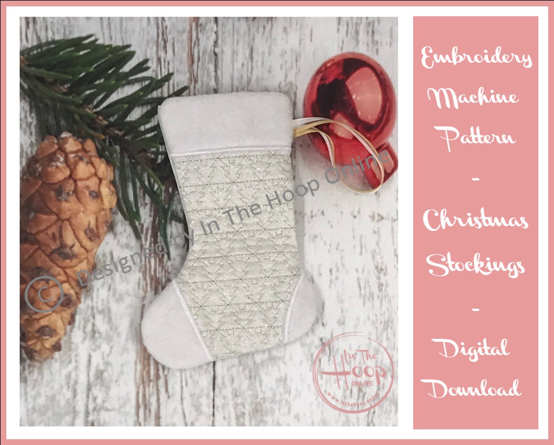 Christmas Stocking Blanks With Advent Numbers (fully Lined) in the Hoop ...