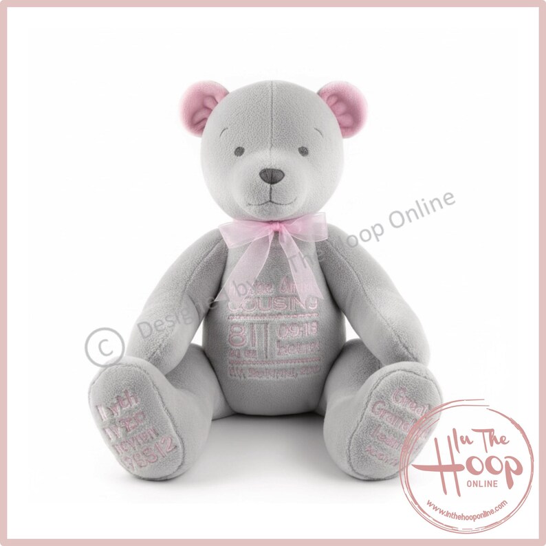 In the Hoop Teddy Memory Bear With Secret Zip Pocket - SET 3 Sizes (ITH ...