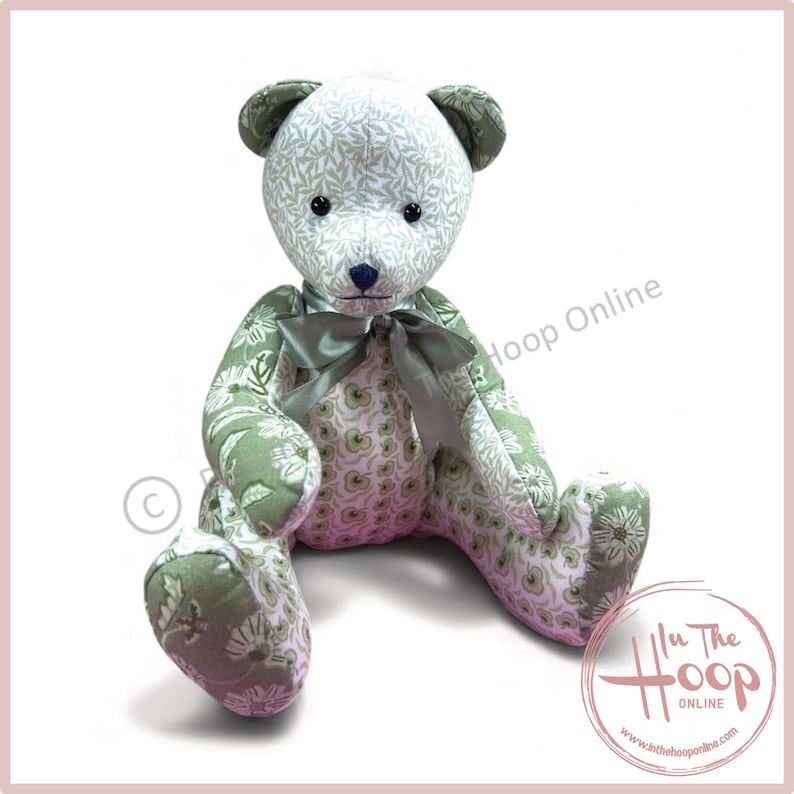 In the Hoop Teddy Memory Bear With Secret Zip Pocket - SET 3 Sizes (ITH ...