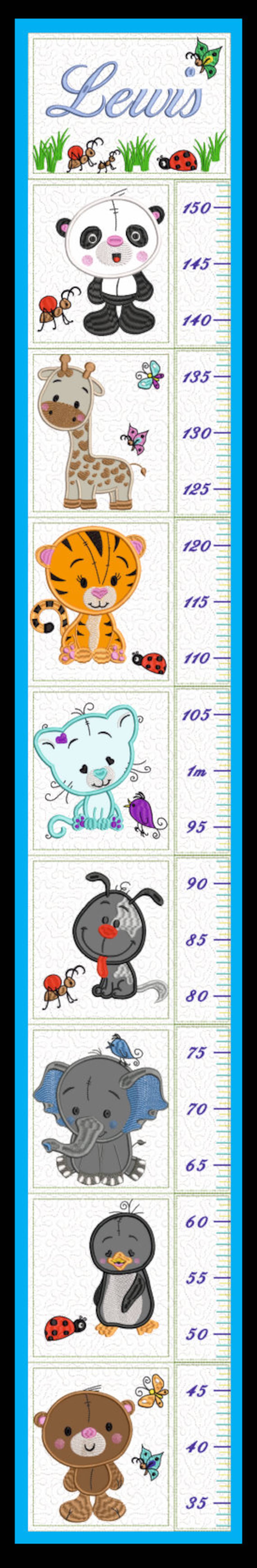 Height Growth Chart Machine Embroidery Design - Etsy
