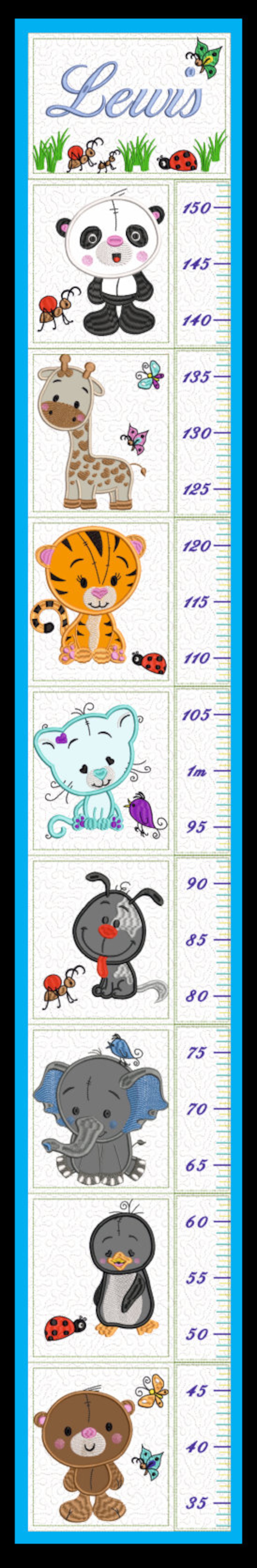 Height Growth Chart Machine Embroidery Design - Etsy