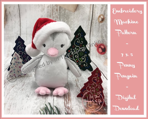 In the Hoop Penelope Penguin Teddy 7x5 Non Jointed Machine | Etsy