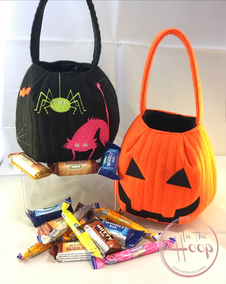 Halloween Pumpkin Trick or Treat Bag Machine Embroidery Design - Etsy