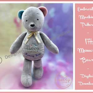 In the Hoop Memory Bear - Multi Size SET Non Jointed Teddy Bear Machine ...