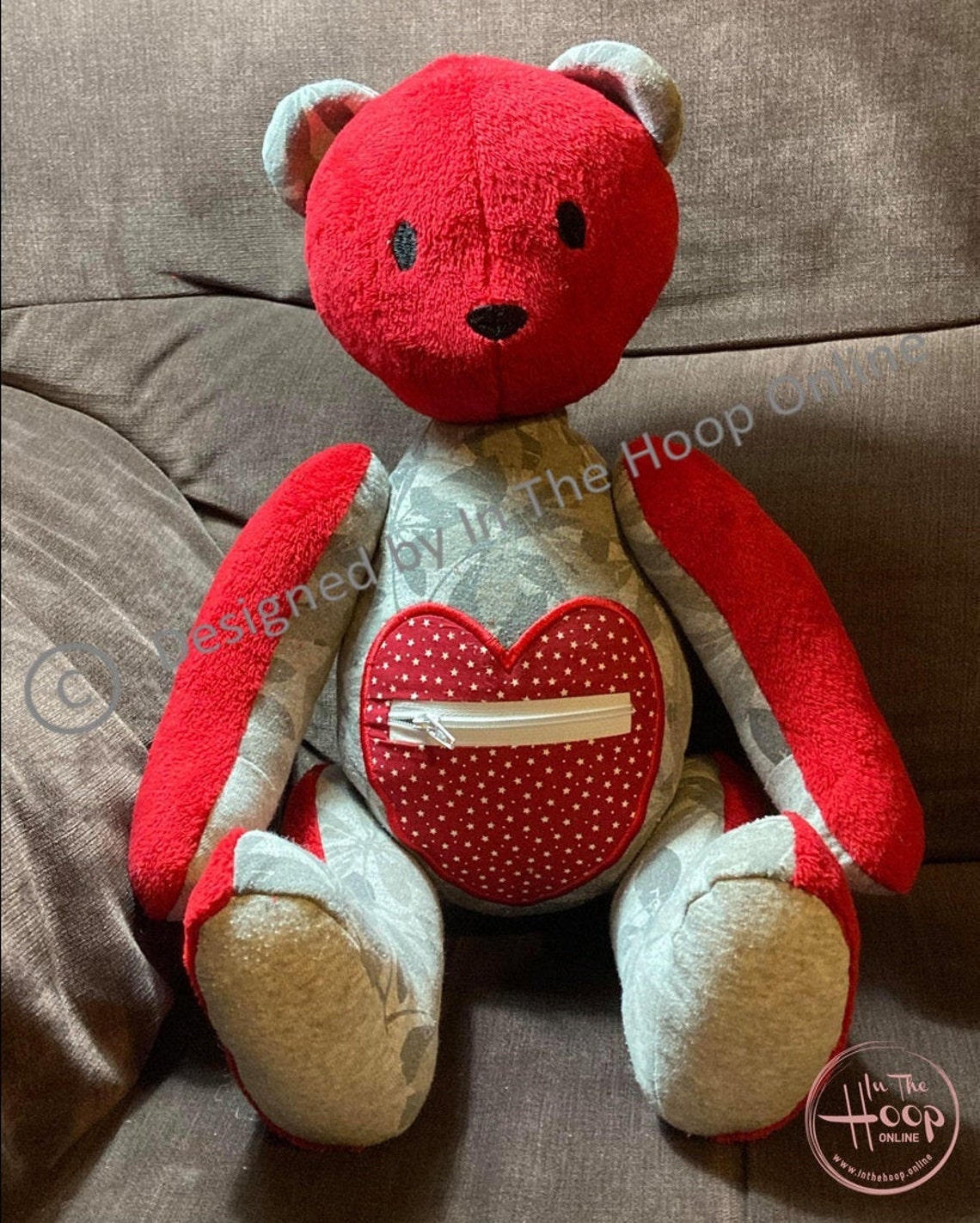 10x6 Zip Pocket for Teddy Tummy in the Hoop Online Machine Embroidery ...