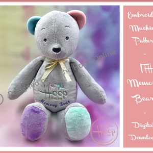 In the Hoop Memory Bear - Multi Size SET Non Jointed Teddy Bear Machine ...