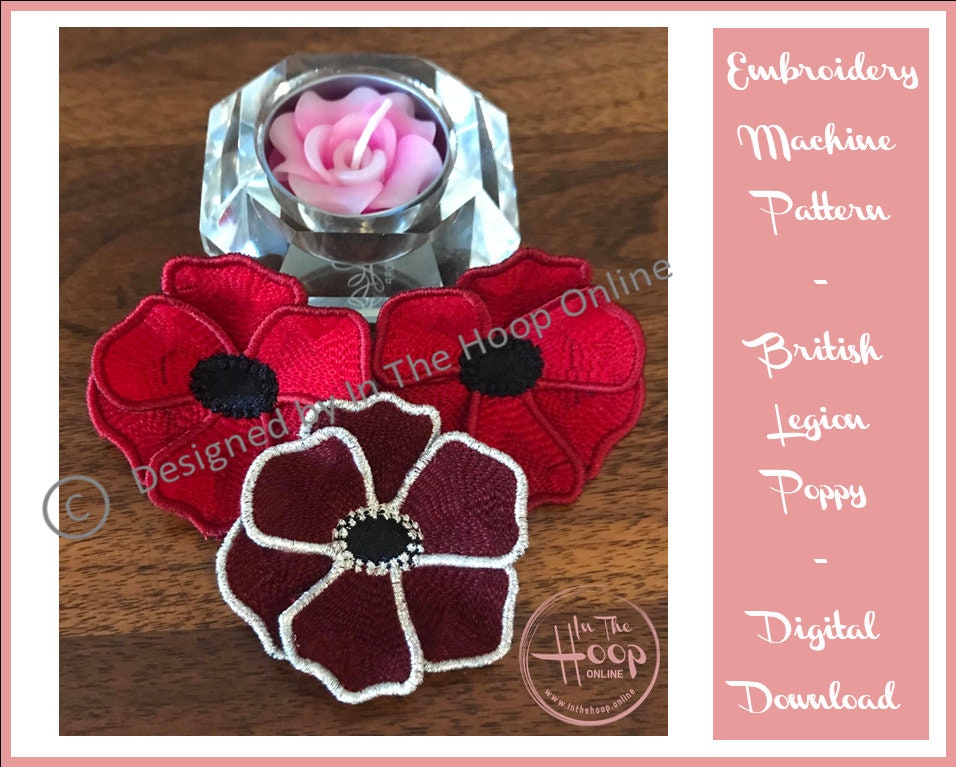 British Legion Poppy Appeal Poppy Machine Embroidery Design - Etsy