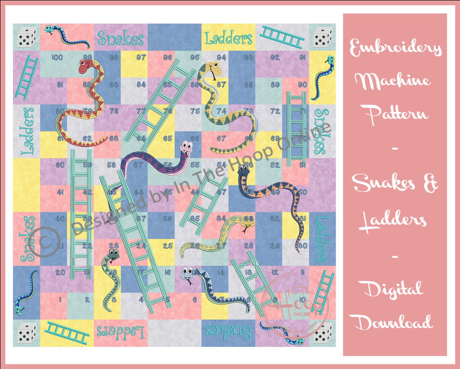 Snakes and Ladders Machine Embroidery Design - Etsy UK