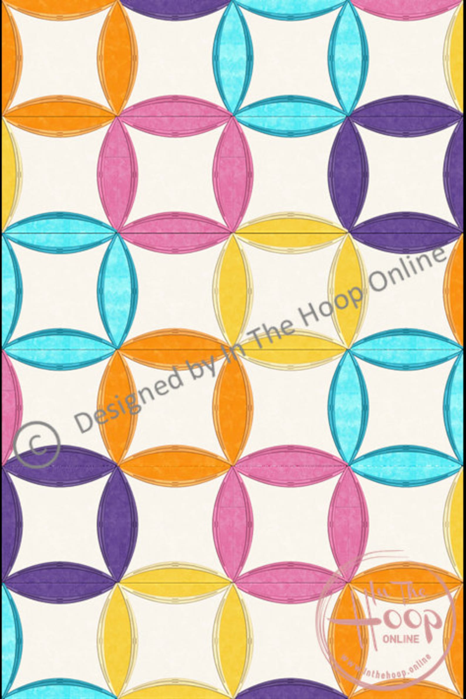 In the Hoop Faux Cathedral Window Quilt Block Machine Embroidery Design ...