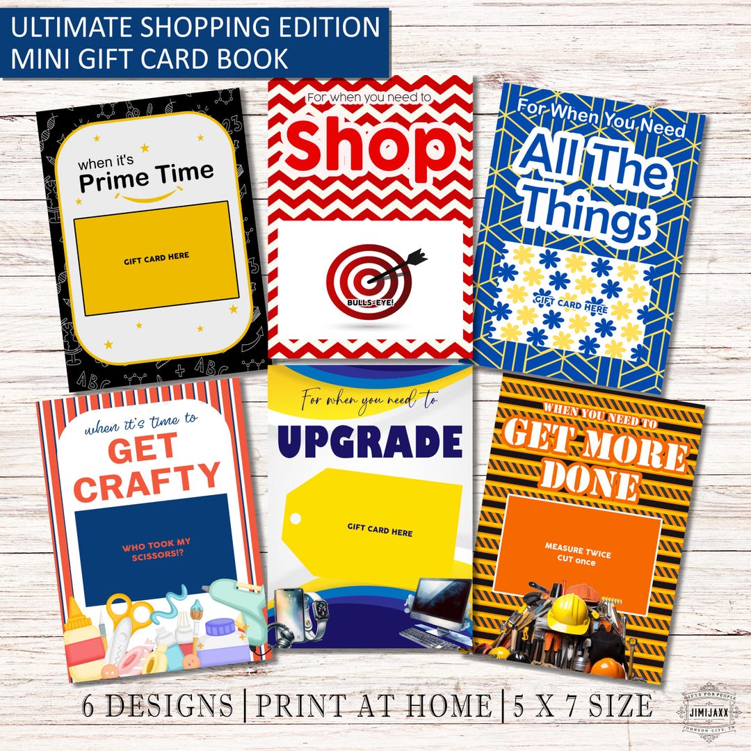 Mini Gift Card Book Holder Wallet, Shopping Themed Gift, Home ...