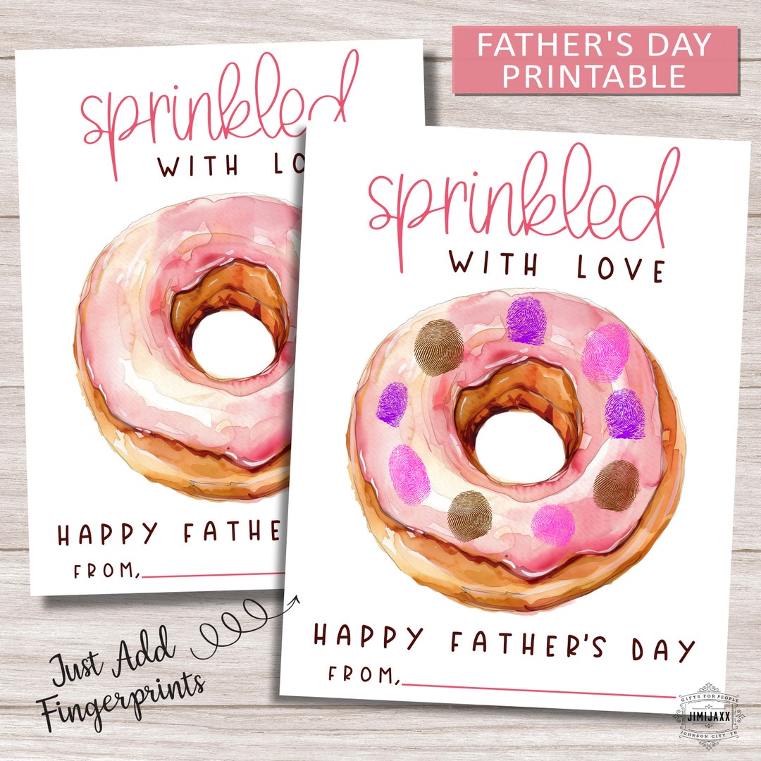 Fathers Day Printable Handprint Card, Kids Fingerprint Keepsake Art for ...