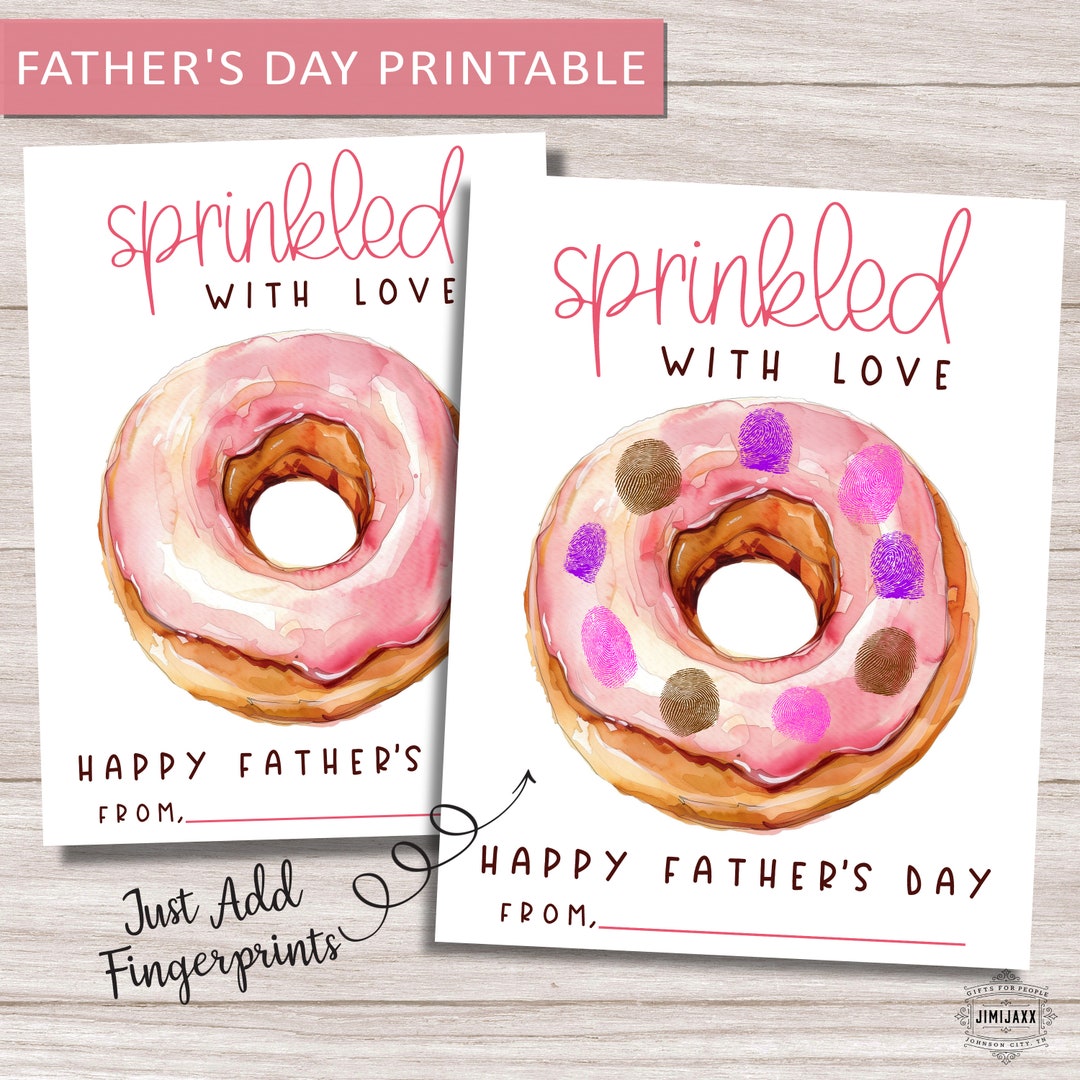 Fathers Day Printable Handprint Card, Kids Fingerprint Keepsake Art for ...