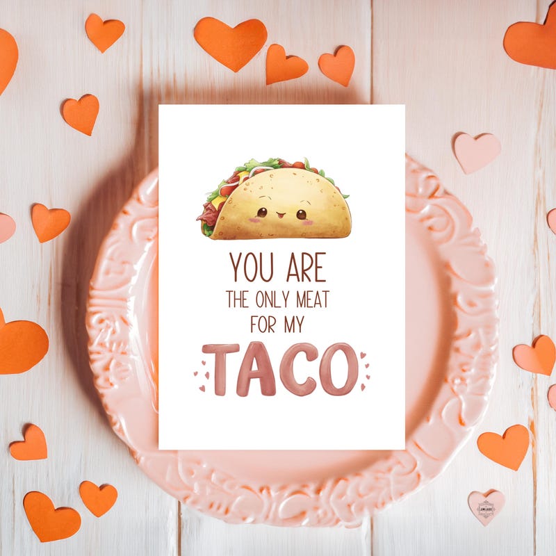 Taco Valentine Card - Etsy
