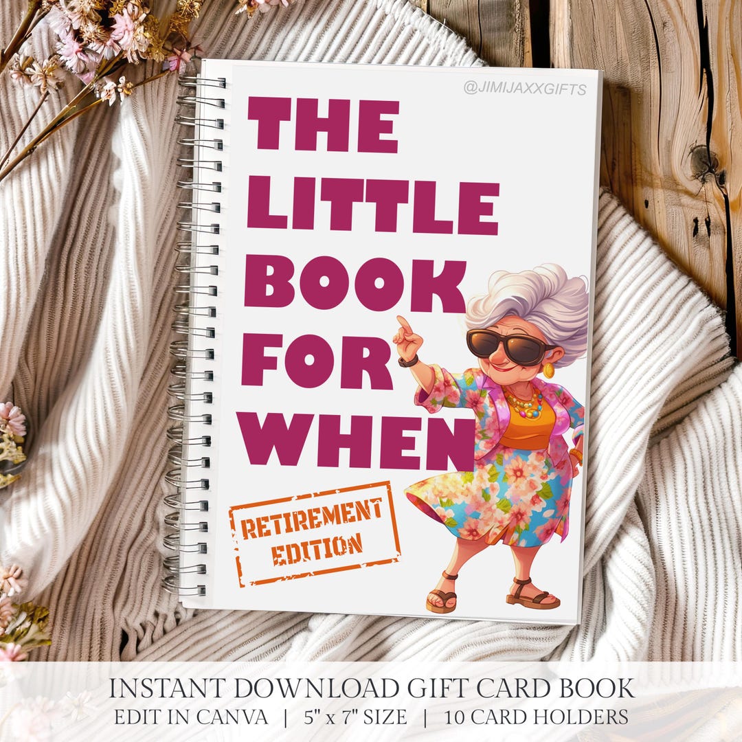 Funny Retirement Gift Card Book for Women, DIY Printable Gift Card ...