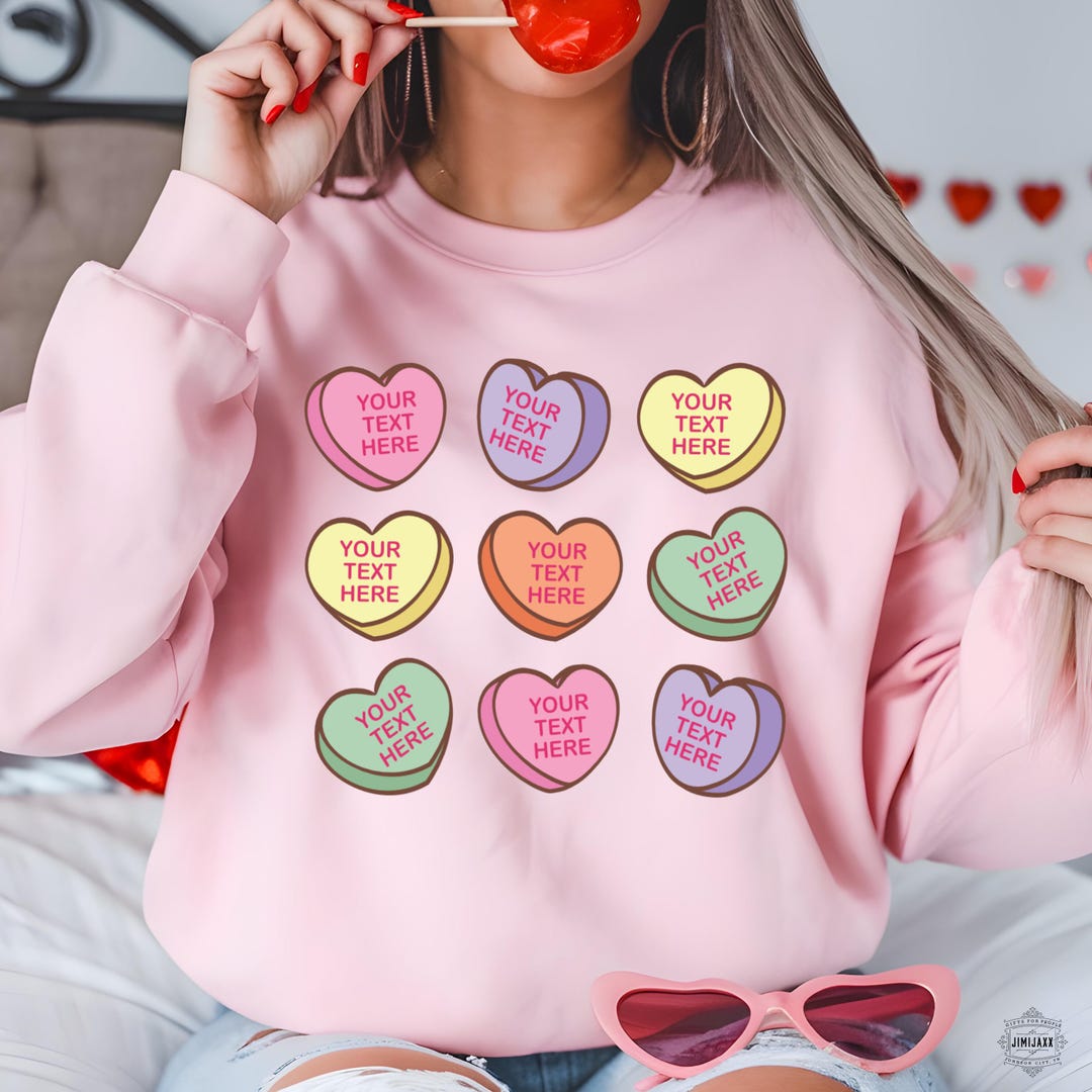 Personalized Candy Hearts PNG: Valentine's Day Coquette Design (digital ...