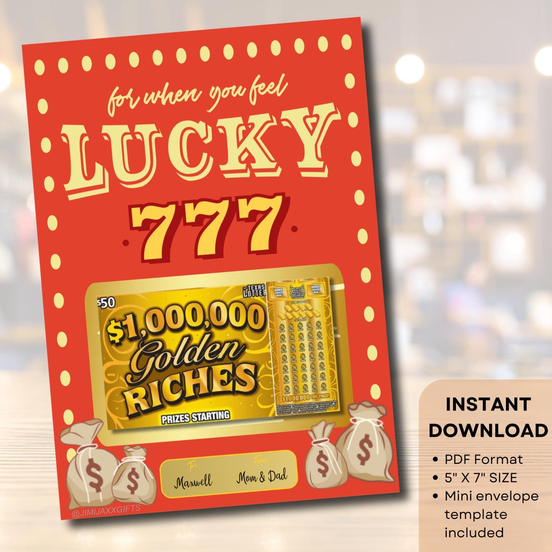 Printable Lottery Ticket Gift Card Holder, Lottery Ticket Teacher ...