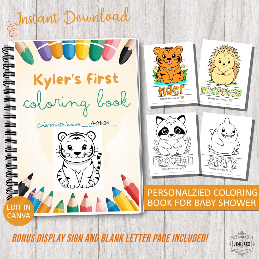 Baby's First Coloring Book, Personalized Baby Memory Book, Virtual Baby ...