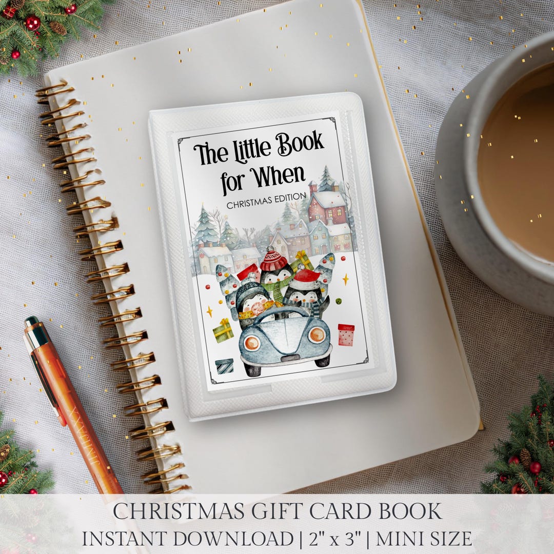 Christmas Gift Card Book Printable Instant Download, Mini Size 2x3, 14 ...