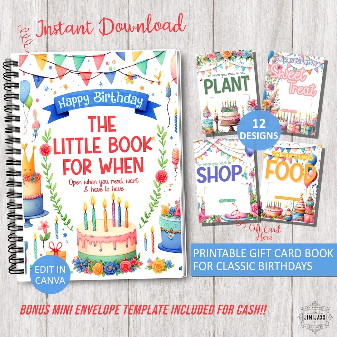 Birthday Gift Card Book, Gift Card Album for Birthday, Birthday Card ...