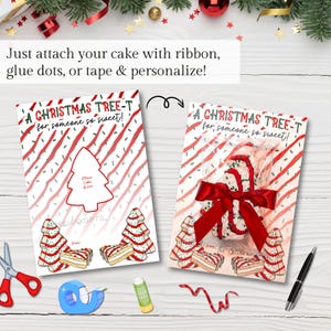 Christmas Tree Cake Gift Card Holder, Printable Holiday Treat Tag, DIY ...