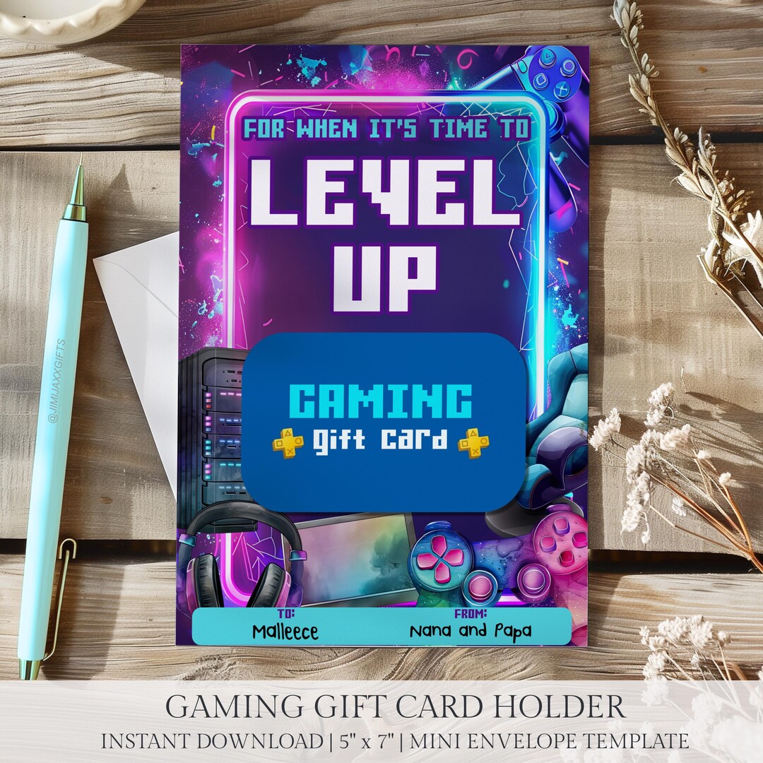 PC Gamer Gift Card Holder Printable, Gifts for Gamer Boyfriend, Gaming ...