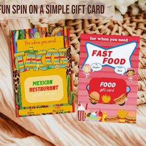 Foodie Gift Card Holder Bundle, Fast Food Themed Gift Cards, for When ...