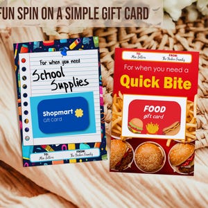 Teacher Appreciation Gift Card Book Mini Bundle, Fast Food Gift Card ...