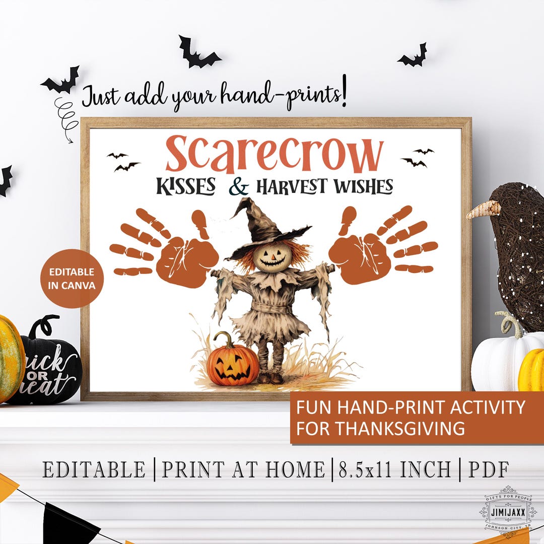 My First Thanksgiving Handprints Art Activity Sign, Fall Handprint ...