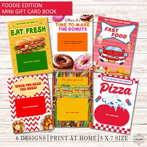 Fast Food Gifts, Mini Gift Card Book Printable, Chicken Nuggets Gift ...