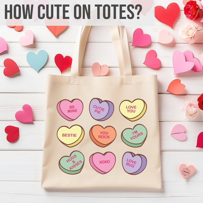 Valentine Candy Hearts PNG SVG: Digital Download, Add Your Text, Edit ...